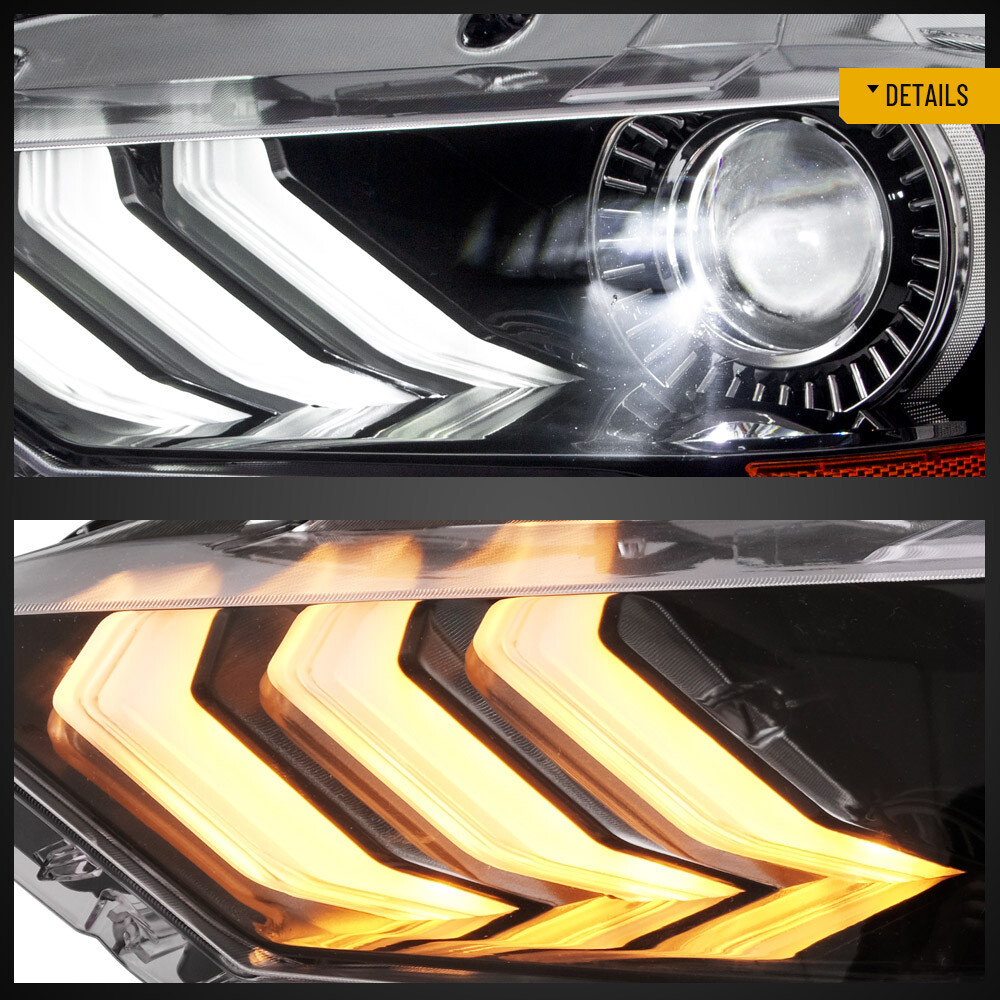 For 2018-2022 Ford Mustang RGB LED New Style Headlights DRL Front Lamps ...