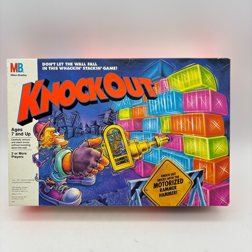 VINTAGE Knockout Game COMPLETE WORKS Milton Bradley 1991 90's Kids ...