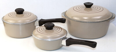 Vtg Club Aluminum Cookware 6 pc Set of Pots Pans Dutch Oven with Lids ...