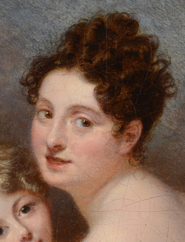 Adèle de Romany (1769-1846) "Portrait of a Lady with Child" Important ...