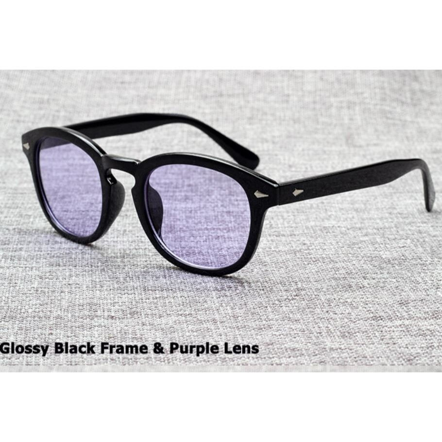 Round Sunglasses Purple Lens Tony Stark Style Men's Fashion Eyewear ...
