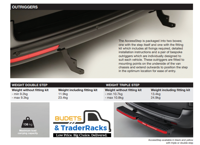 Mercedes Sprinter Rear Step 2019 - 2023 Rhino Yellow Twin Access Step ...