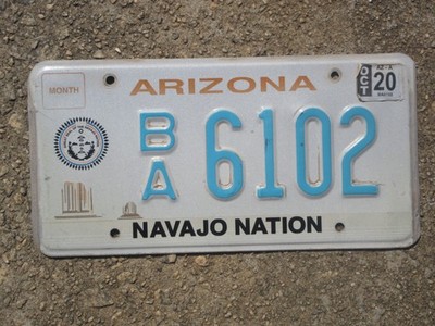 2020 Arizona Navajo Nation License Plate AZ Tribal Indian BA6120 | eBay
