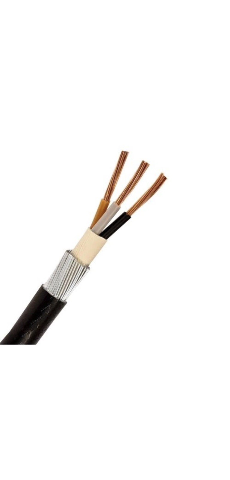 12m 6 mm² 6943X 3 core SWA Steel Wire Armoured Cable BASEC Outdoor ...