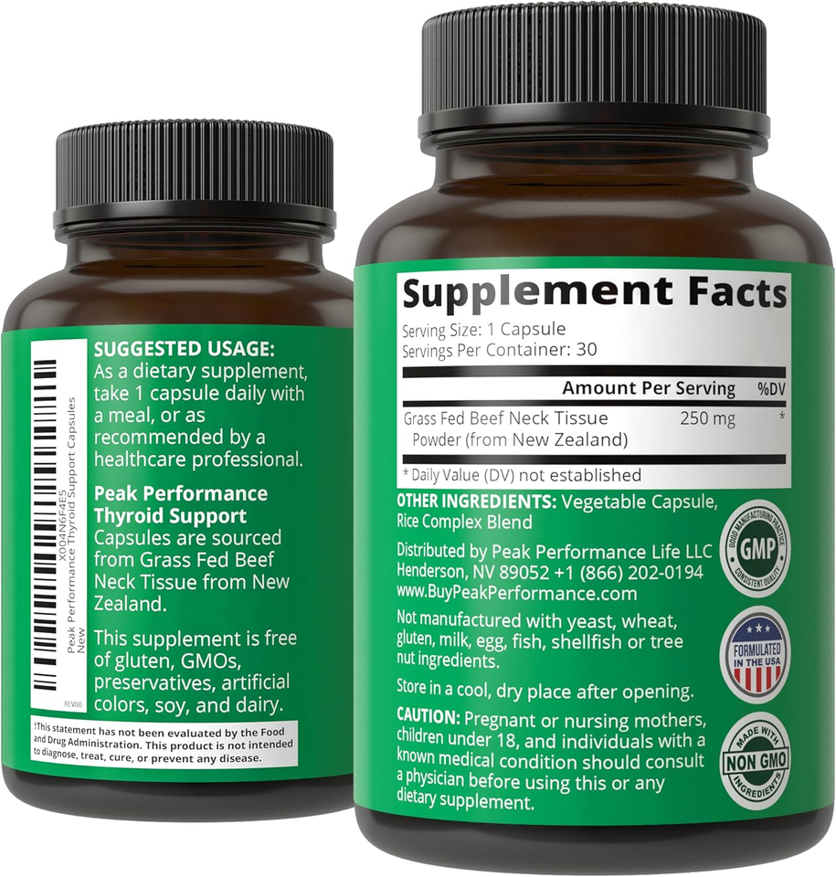 Raw Desiccated Thyroid Supplement. Grass Fed New Zealand Beef Neck ...