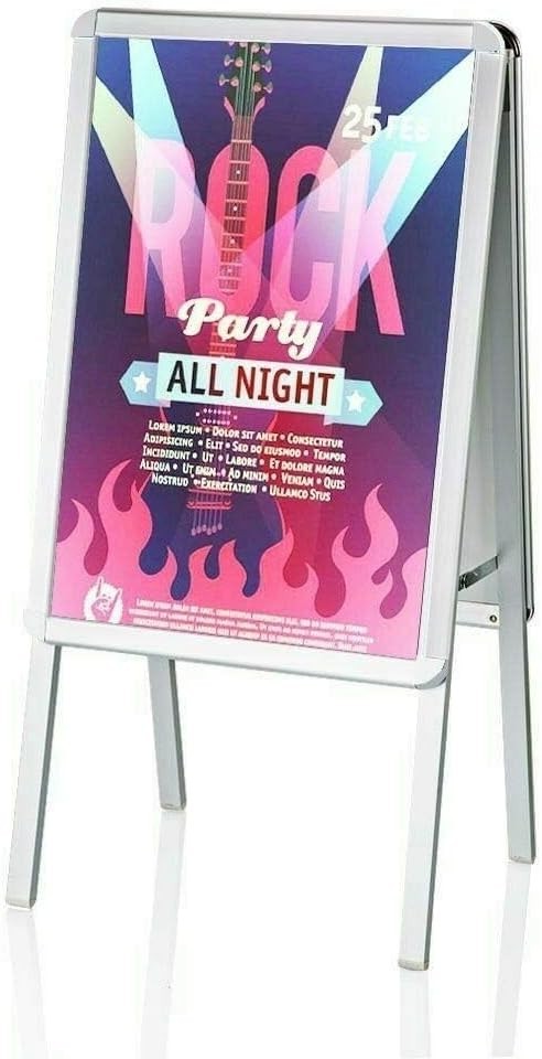 A2 ALUMINIUM PAVEMENT POSTER SIGN A-BOARD SNAP FRAME SHOP DISPLAY STAND | eBay UK