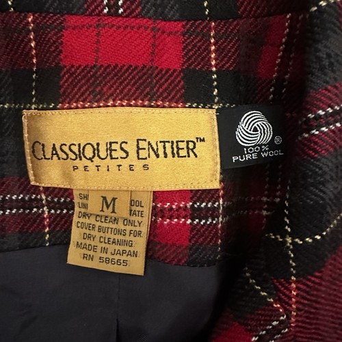 Vintage Classiques Entier Womens Medium Red V-Neck Wool Plaid Tartan ...