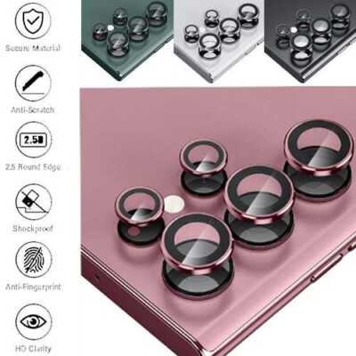 For Samsung Galaxy S22 Ultra 5G Camera Lens Metal Ring Tempered Glass ...