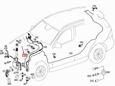 NEW MERCEDES-BENZ GL X166 WINDSCREEN WASHER FLUID PIPE A1668601092 ...
