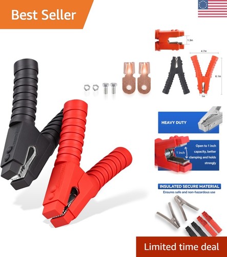 2PCS Heavy-Duty Battery Clamps – 800A Insulated Alligator Clips for ...