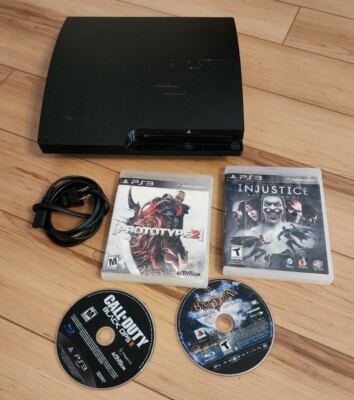 Sony PlayStation 3 PS3 Slim 160GB Console Black (CECH-2501A) +4 Games ...