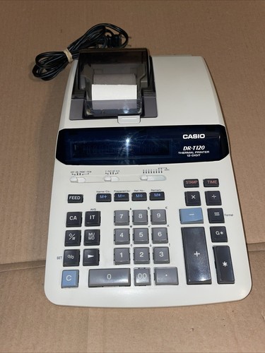 Casio DR-T120 Thermal Printer 12 Digit Calculator DR T120 Adding ...