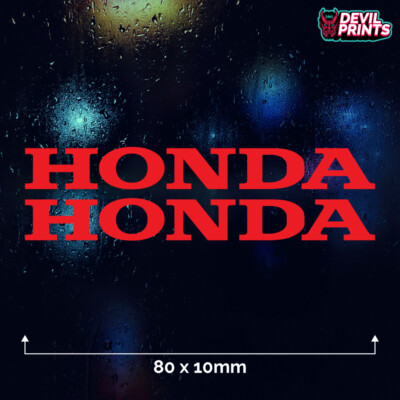 2 x HONDA Text Logo Bike Motorcycle Helmet Tank Wings Car Sticker ...