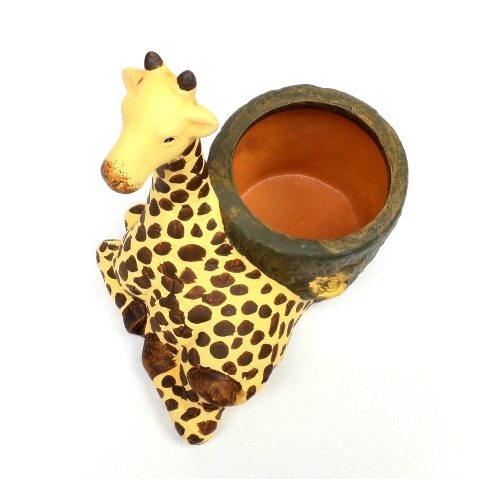 Giraffe Planter Terracotta Flower Pot Safari Animal Indoor Outdoor Home ...