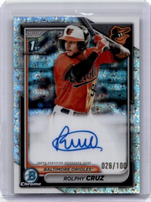 2024 Bowman Chrome Rolphy Cruz 1st Mini Diamond Refractor SP Auto 26/ ...