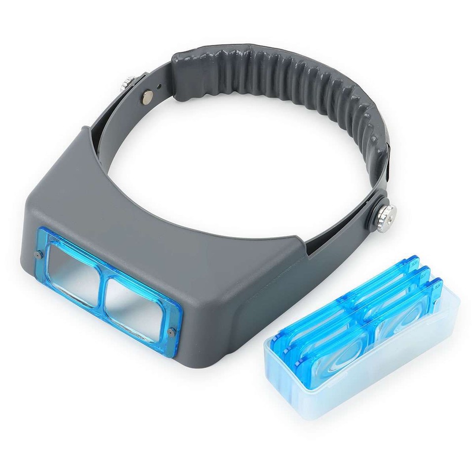 Head Headband Magnifier Reading Jewelry Visor Opitcal Glass Magnifier W ...