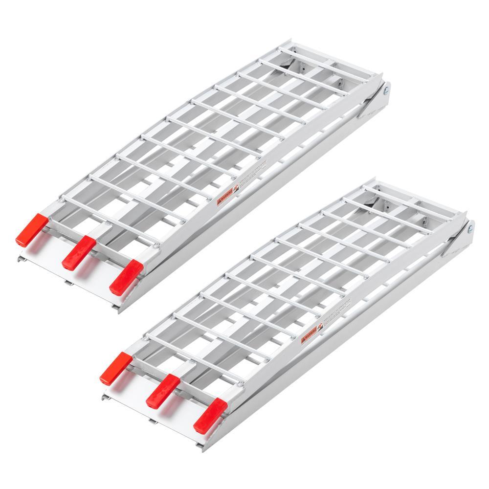 2PCS 7ft Aluminum Loading Ramps Pickup Truck ATV Motorcycle Lawn Mower ...
