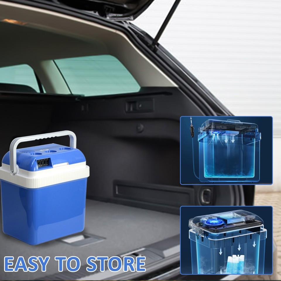 12V AC/DC 24L Portable Car Picnic Camping Travel Warmer & Cooler Box ...