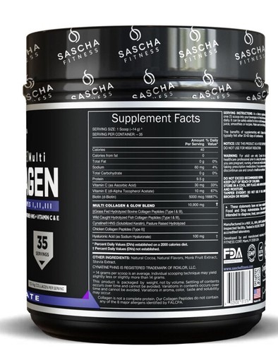 Collagen Chocolate By Sascha Fitness Hydrolyzed Supports Healthy Skin ...