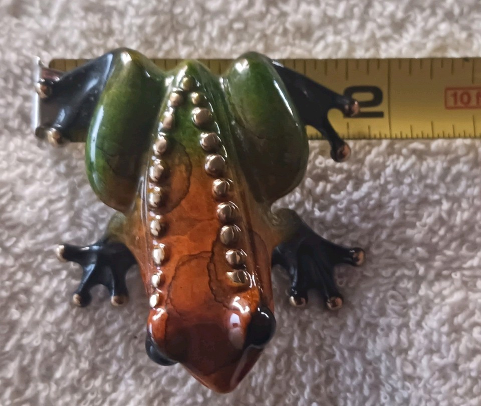 Tim Cotterill Green Orange Bronze Frogman Sculpture Frog Signed 242 / ...