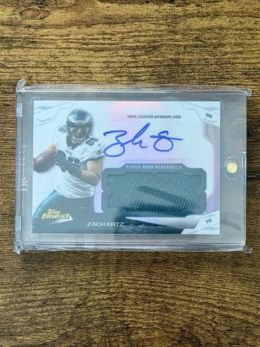 2014 Topps Finest - Autograph Jumbo Relics Zach Ertz #AJR-ZE (AU, MEM ...