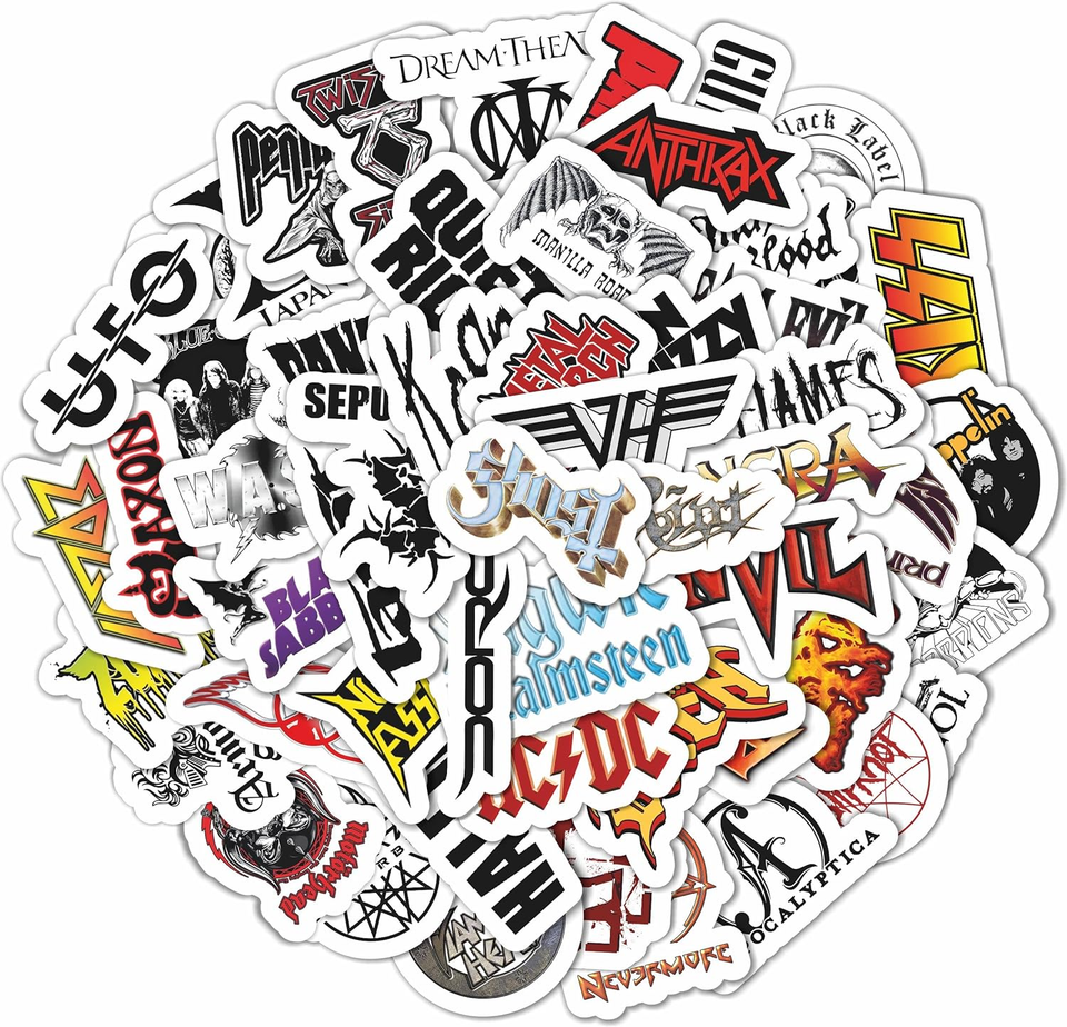 100Pcs Heavy Metal Band Stickers, Rock Stickers, Heavy Metal Gifts for ...