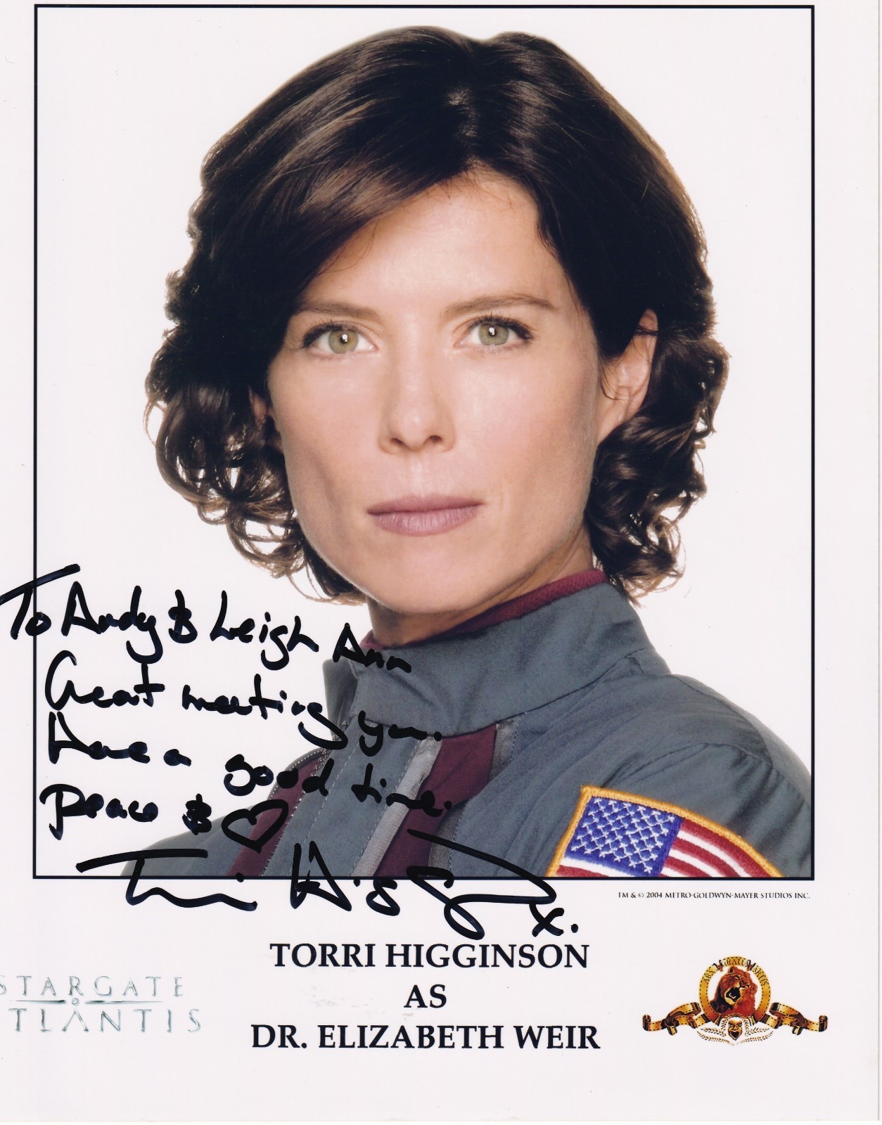 Torri Higginson Stargate Atlantis signed 8 x 10 photo W/COA | eBay