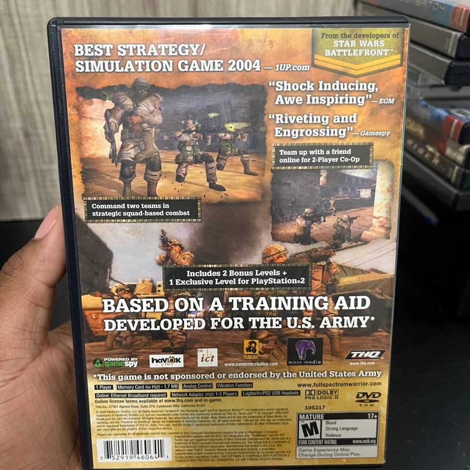 Full Spectrum Warrior - PS2 - PlayStation 2 - Complete w/ manual ...