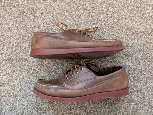 Rancourt & Co. Classic Ranger-Moc Natural Brown Leather Handsewn Sz 9 D ...