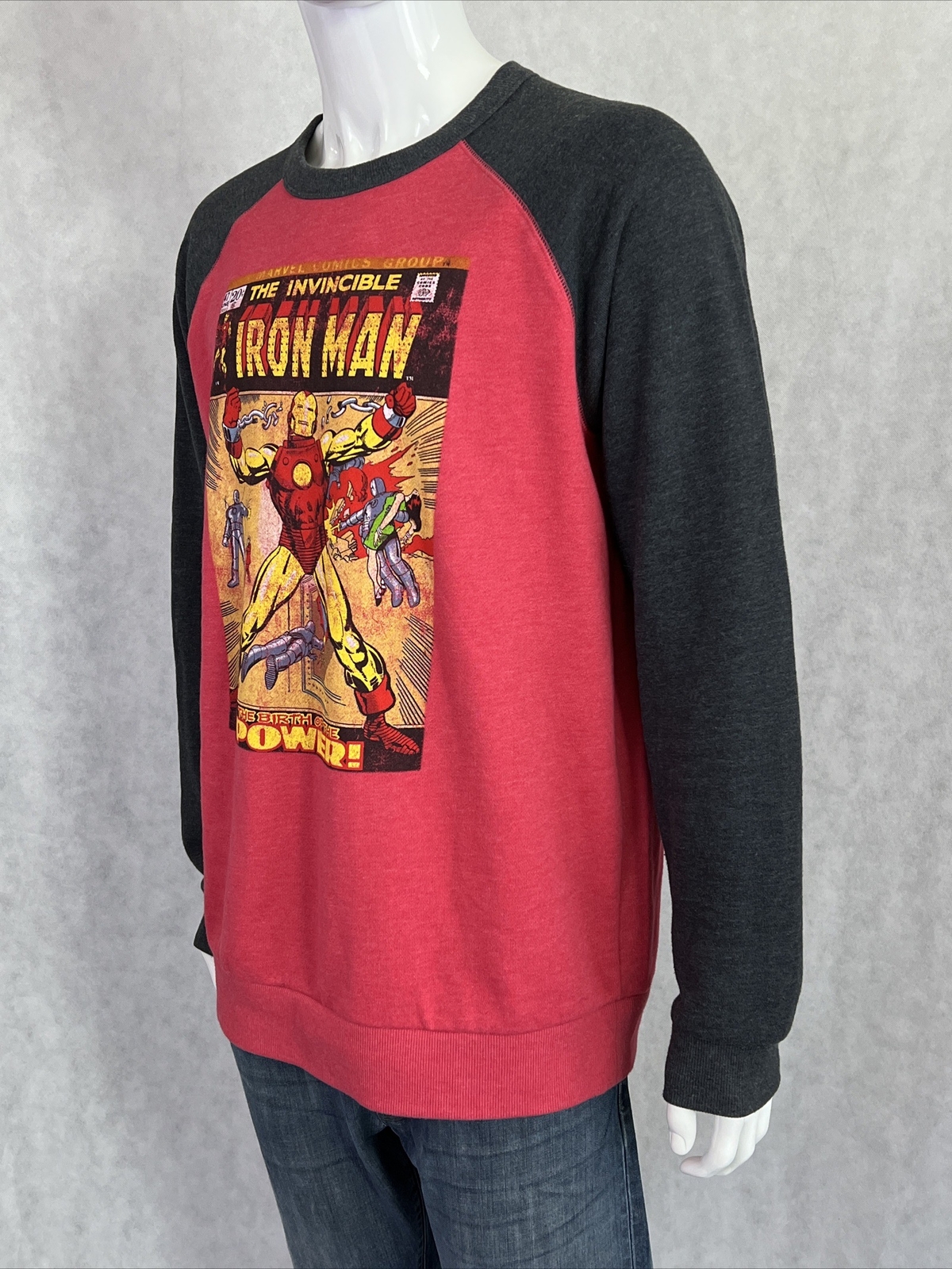 MARVEL IRON MAN Retro Comic Book Cover Raglan Sweatsh… - Gem