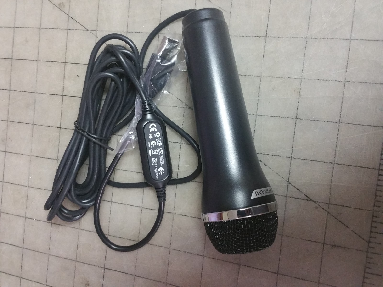 Konami-Logitech Microphone White USB for Wii U XBOX 360 One PS2 PS3 PS4 ...