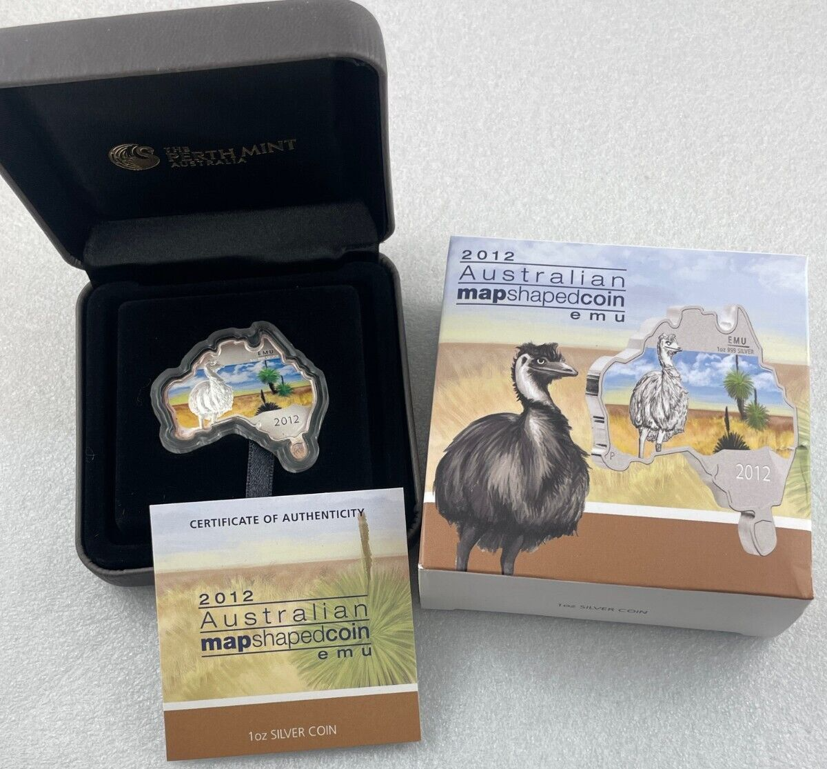 2012 $1 Australian Map Shaped Coin Series - EMU - 1oz Silver Coin ...