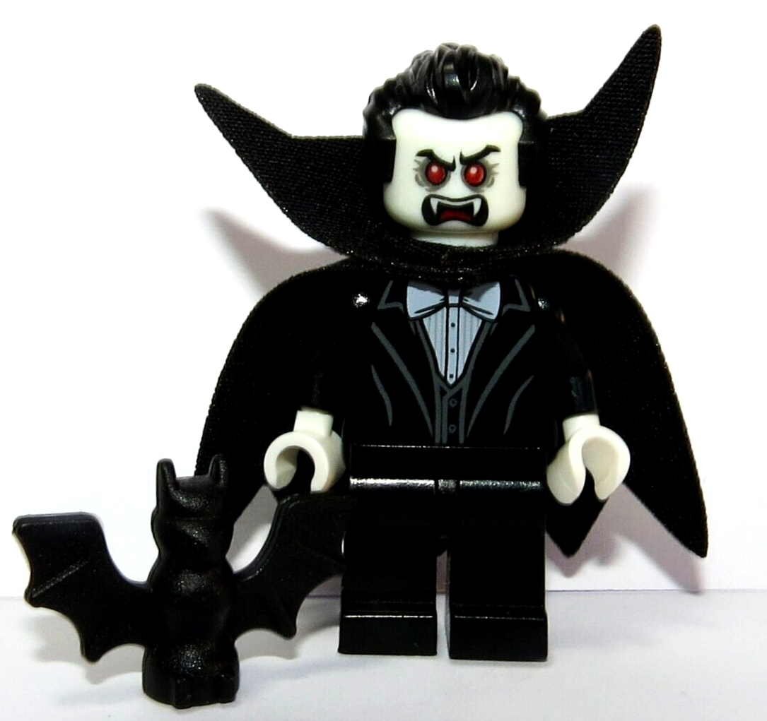 Lego Dracula Vampire Minifigure & Bat Halloween Monster Glow In The ...