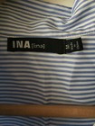 INA women's top shirtdress size m blue white stripe belted long sleeve ...