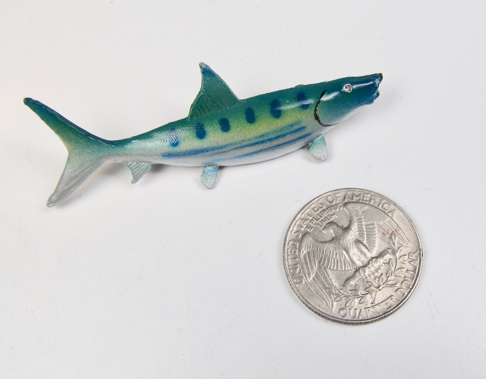 Plastic Blue Green BONEFISH Pin Metallic Paint Signed T.S.P. Vintage ...