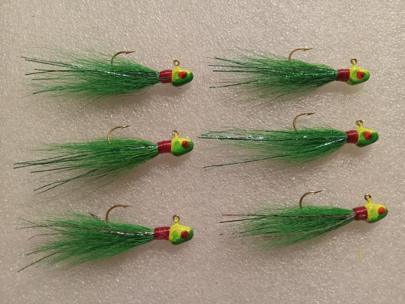 Smoo's Custom Jigs (6) 1/16 Oz. Bucktail Hair Jigs Green *860 | eBay