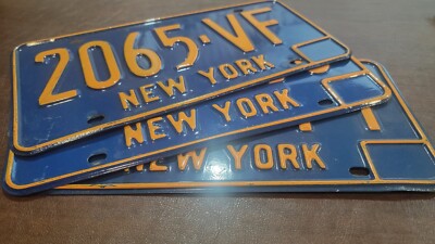 Vintage License Plates New York ( NY ) 1966 67 68 69 70 71 1972 Blue ...