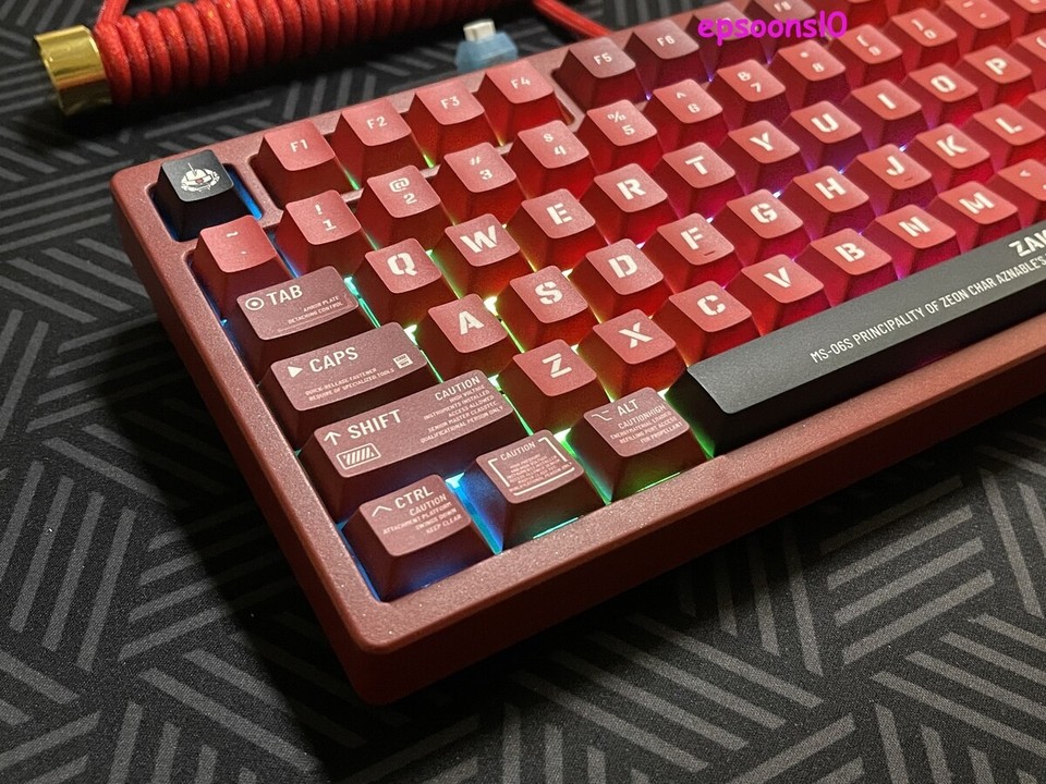 GUNDAM Zaku Keycap 140 Keys PBT OEM Profile for Cherry MX Mechanical ...