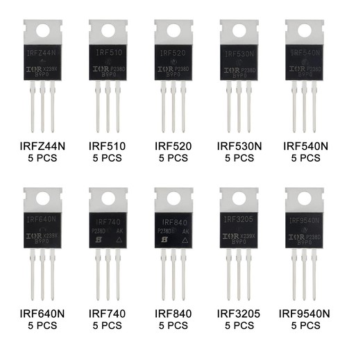 10 Values 50 Pcs IRFZ44N IRF510N IRF530N IRF540N IRF640N IRF740 IRF840 ...