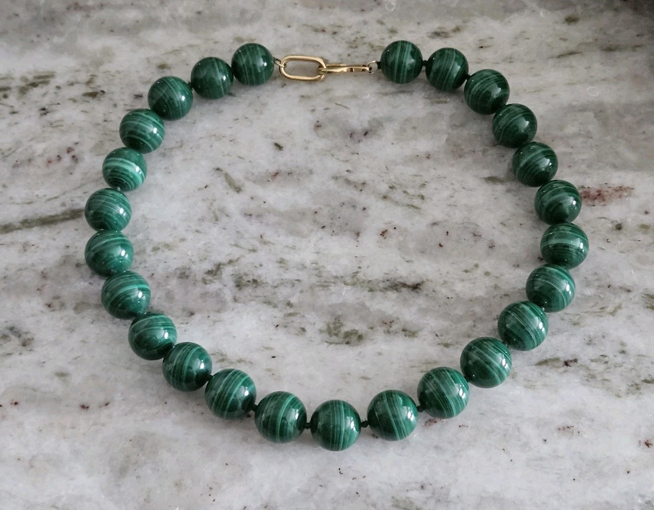 RARE VINTAGE ESTATE GUMPS ALICE KUO GREEN MALACHITE S… - Gem