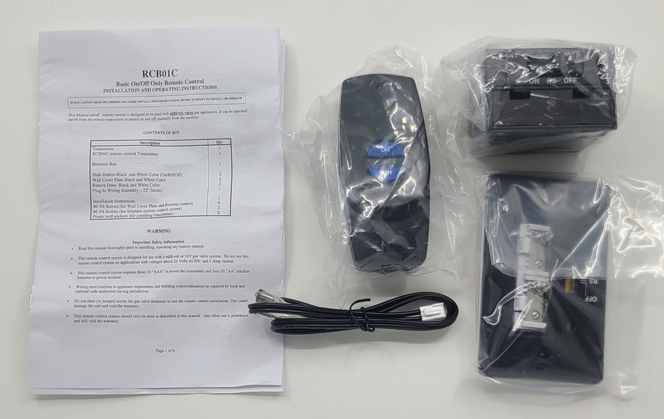 Totalix On/Off Fireplace Remote Control Basic (RCB) System | eBay