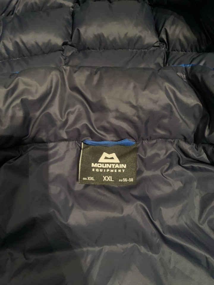 Mountain Equipment Men’s Senja Hooded Down Jacket Size XXL Blue Royal ...
