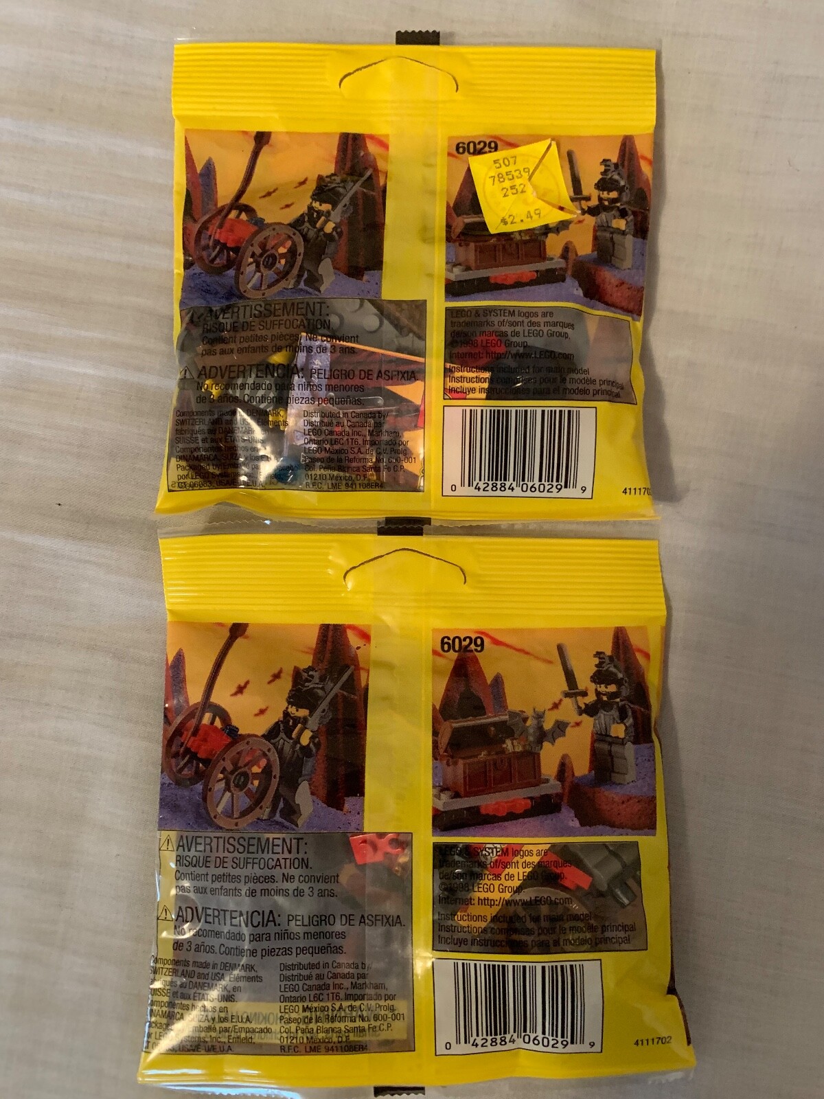 Lego Castle Fright Knights 2 Sets of #6029 Treasure Guard 1998 BRAND ...