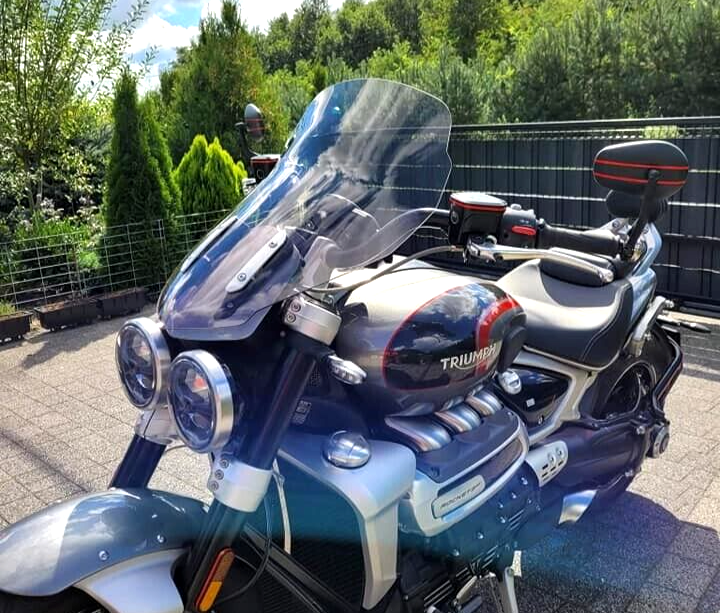 24.5" HIGH TOURING WINDSCREEN TRIUMPH ROCKET 3 GT TALL WINDSHIELD FLIP ...