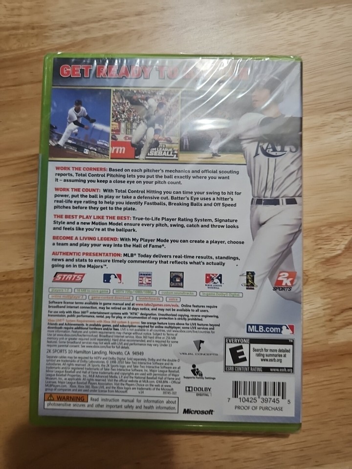 Major League Baseball 2K10 (Microsoft Xbox 360, 2010) *BRAND NEW SEALED ...