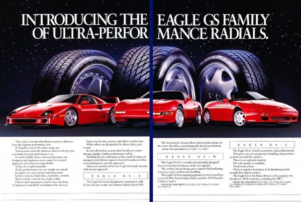 1992 Ferrari F40 Lotus Elan Corvette 2-page Advertisement Print Art Car ...