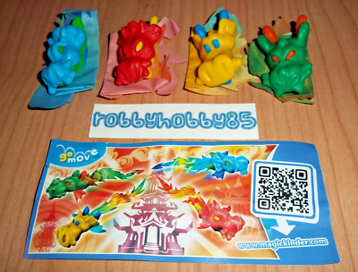 FLYING DRAGONS COMPLETE SET 4 FIGURES + PAPERS KINDER JOY SURPRISE EGG ...