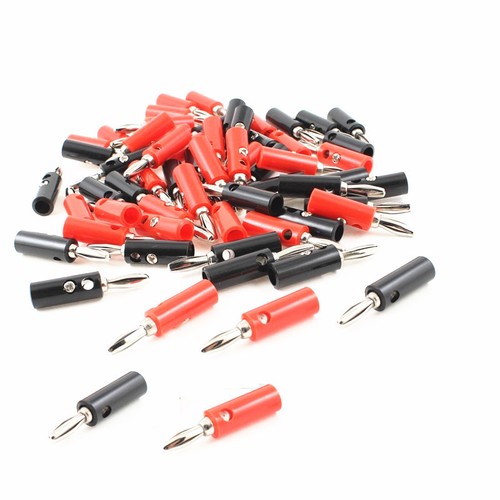 4pcs Black&Red Set 4mm Iron Pin Banana Plug Speaker Screw Wire Cable ...