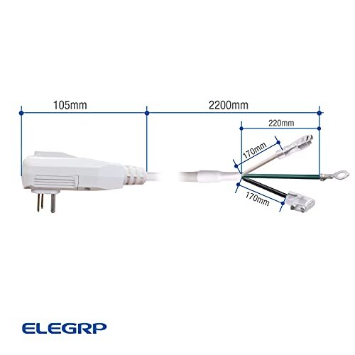 ELEGRP 240VAC 15Amp 3600W 14AWG LCDI Power Cord Plug 60Hz NEMA 6-15P ...