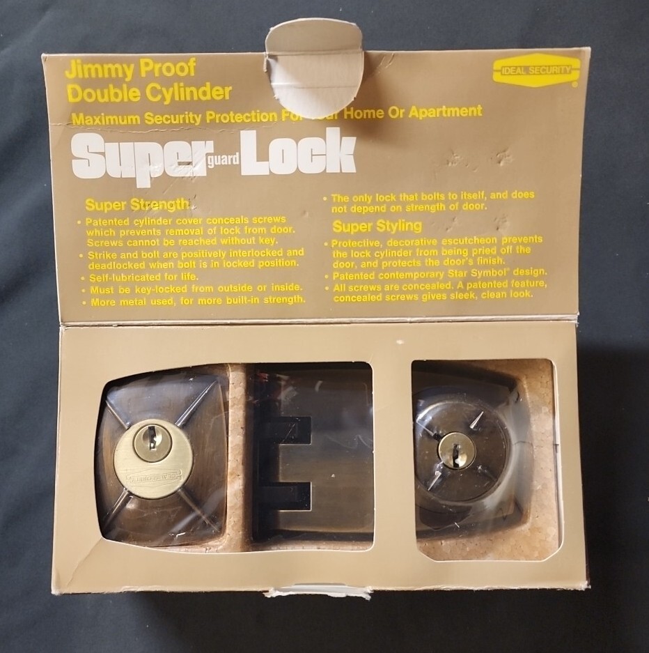 Jimmy Proof Rim Lock Double Cylinder Ideal Security RJ0176 DB 9295 ...